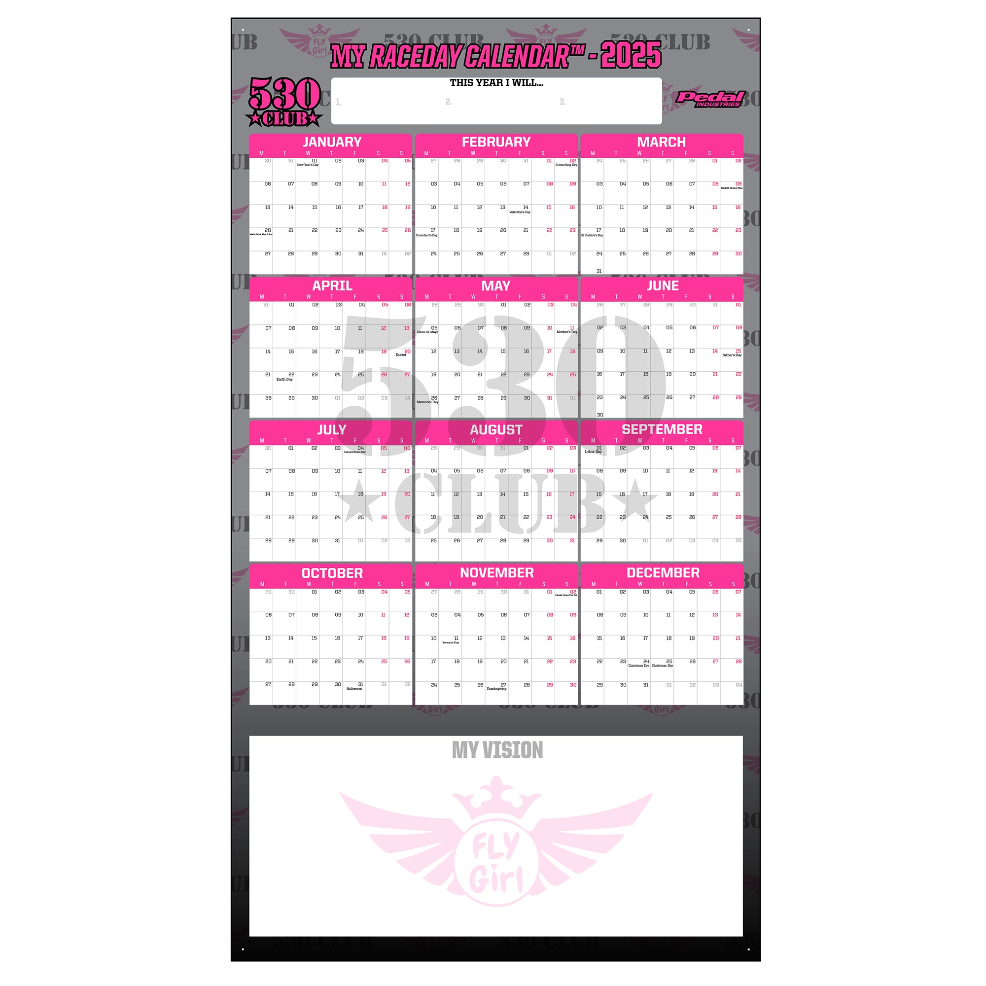 530 Club 2025 GIANT MY RACEDAY CALENDAR – PEDAL Industries