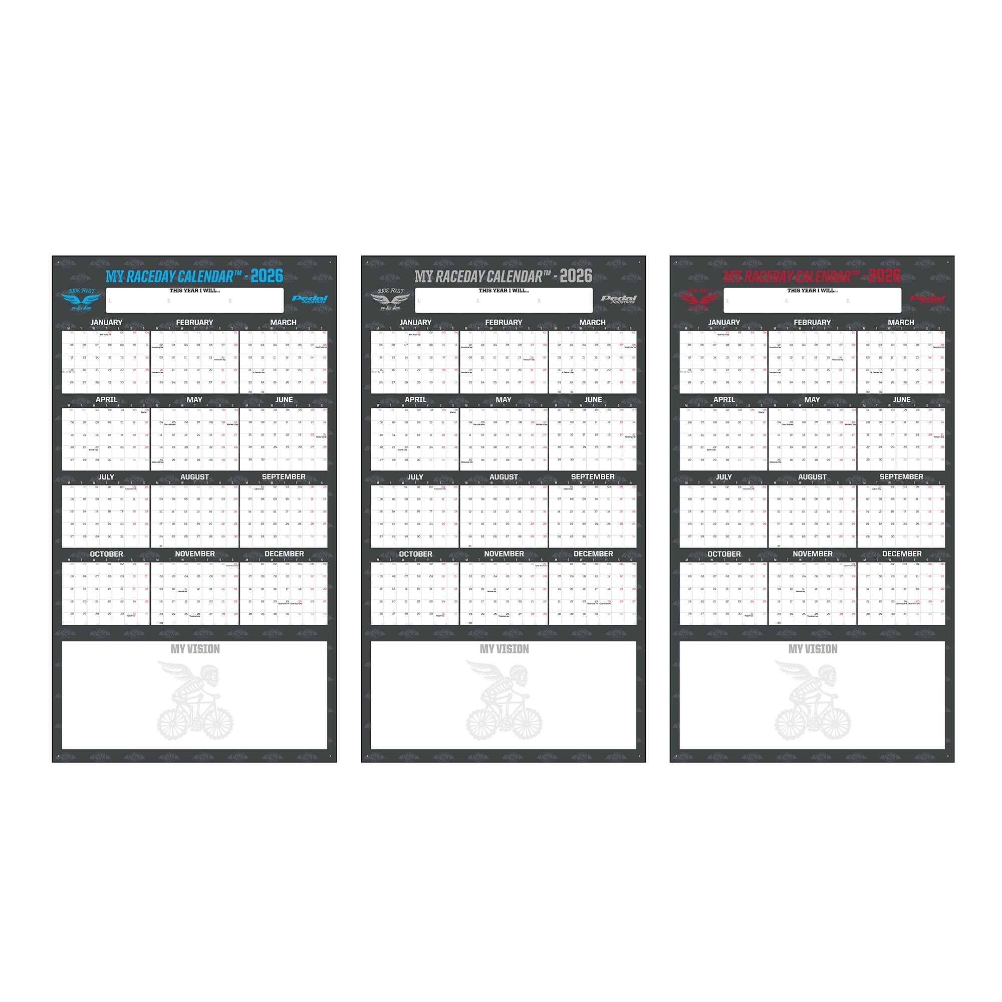 All Ride Fast or Die Calendar 2026 GIANT MY RACEDAY CALENDAR ISD ( 3 V ...