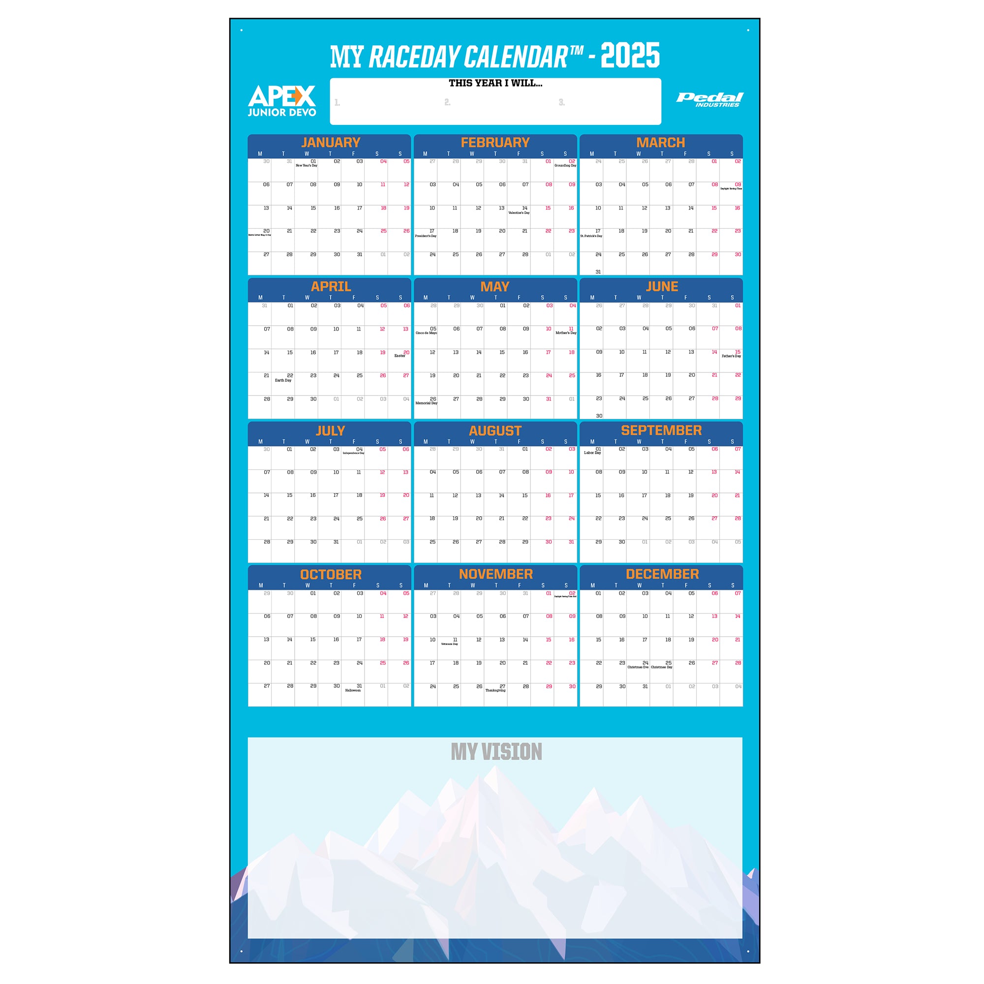 Apex Junior Devo 2025 GIANT MY RACEDAY CALENDAR – PEDAL Industries