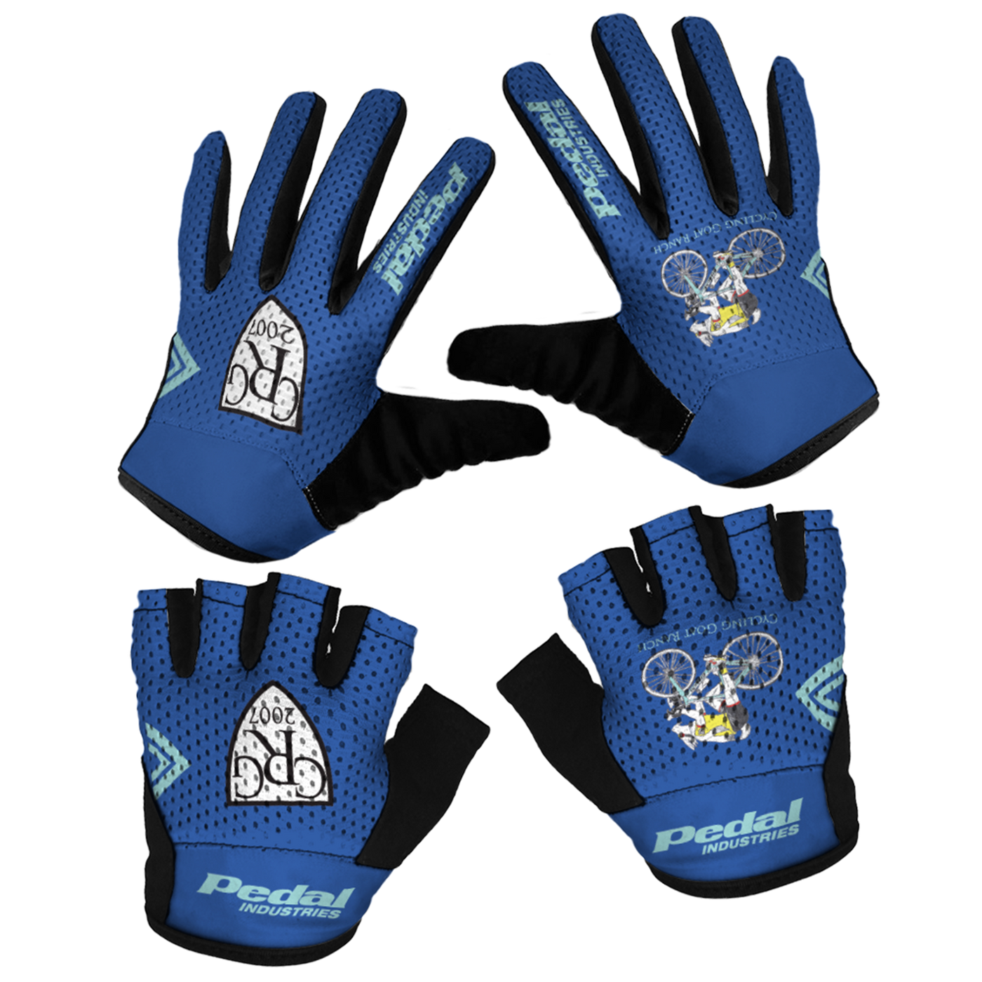 Cycling Goat Ranch 2025 SUPERLIGHT RaceDay Gloves BLUE – PEDAL Industries