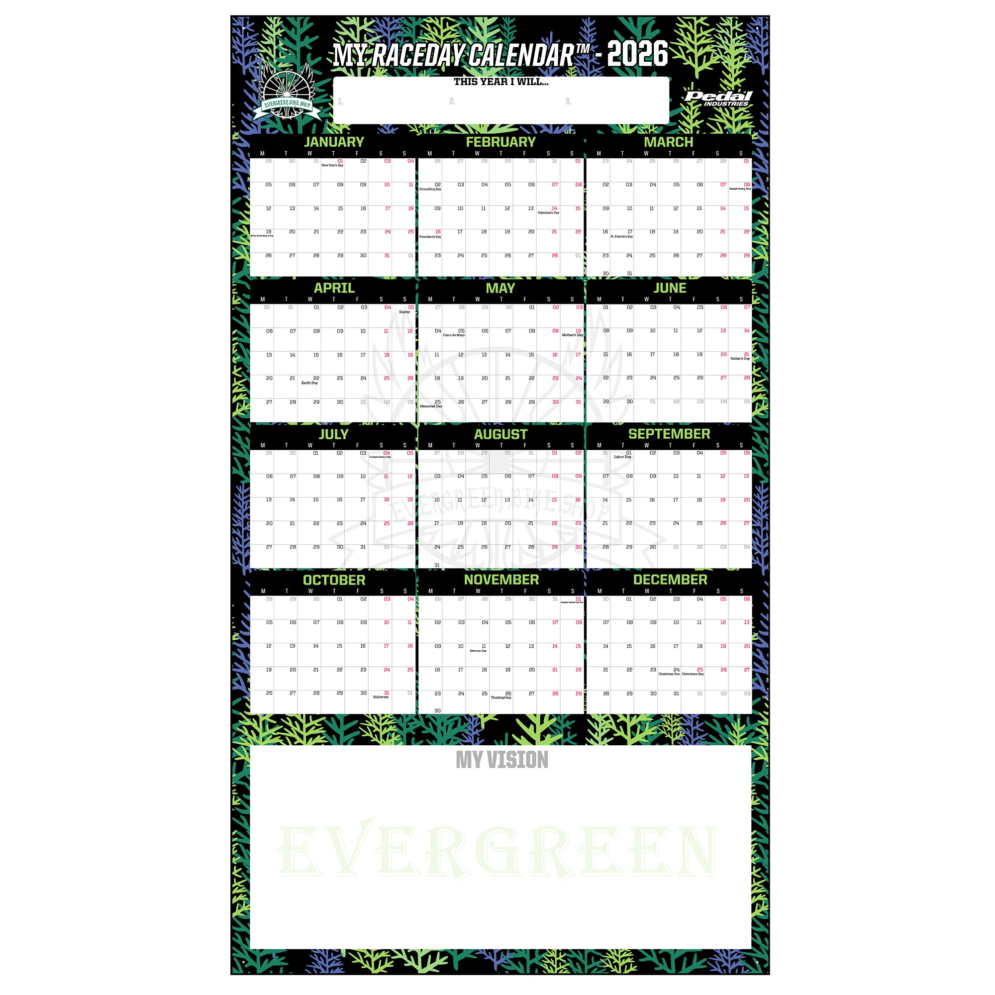 Evergreen Bike 2026 GIANT MY RACEDAY CALENDAR – PEDAL Industries
