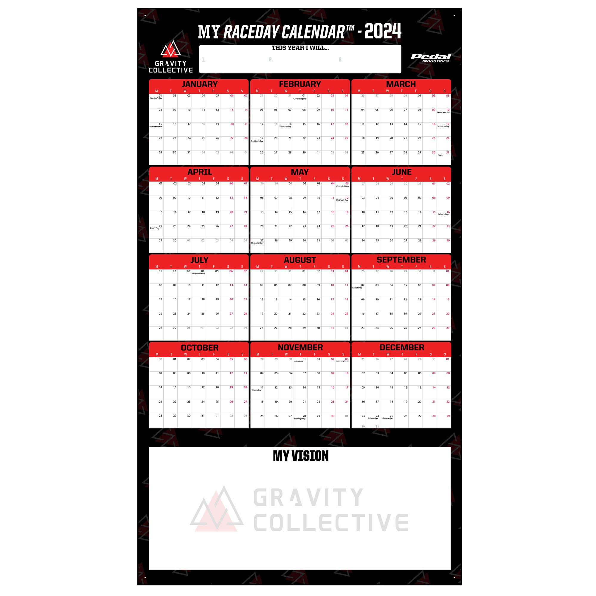 Gravity COLLECTIVE 2024 GIANT MY RACEDAY CALENDAR ISD – PEDAL Industries
