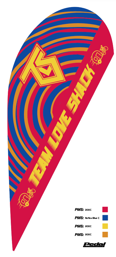 Team Love Shack Tear Drop Flags (2) – PEDAL Industries