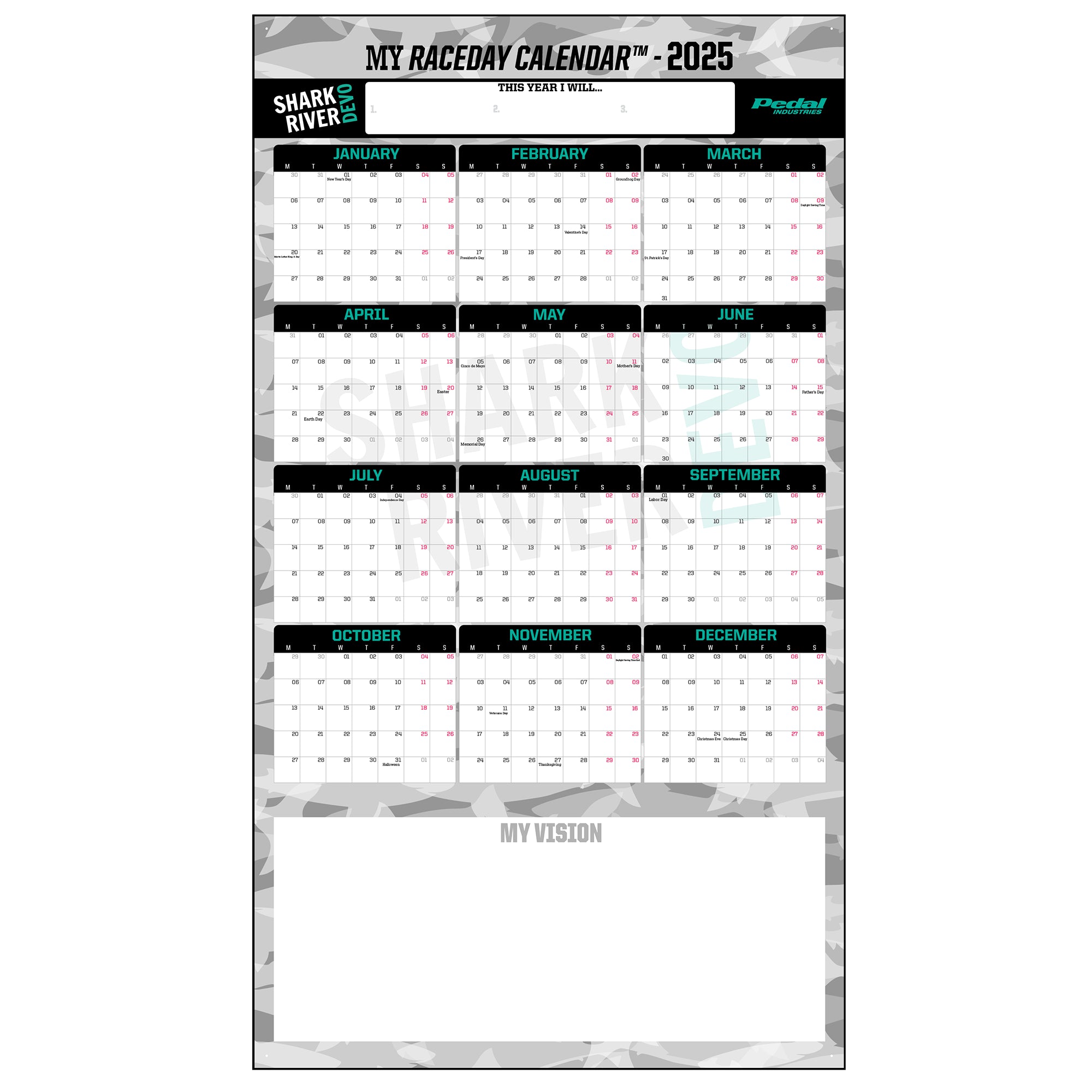 Shark River Devo 2025 GIANT MY RACEDAY CALENDAR – PEDAL Industries