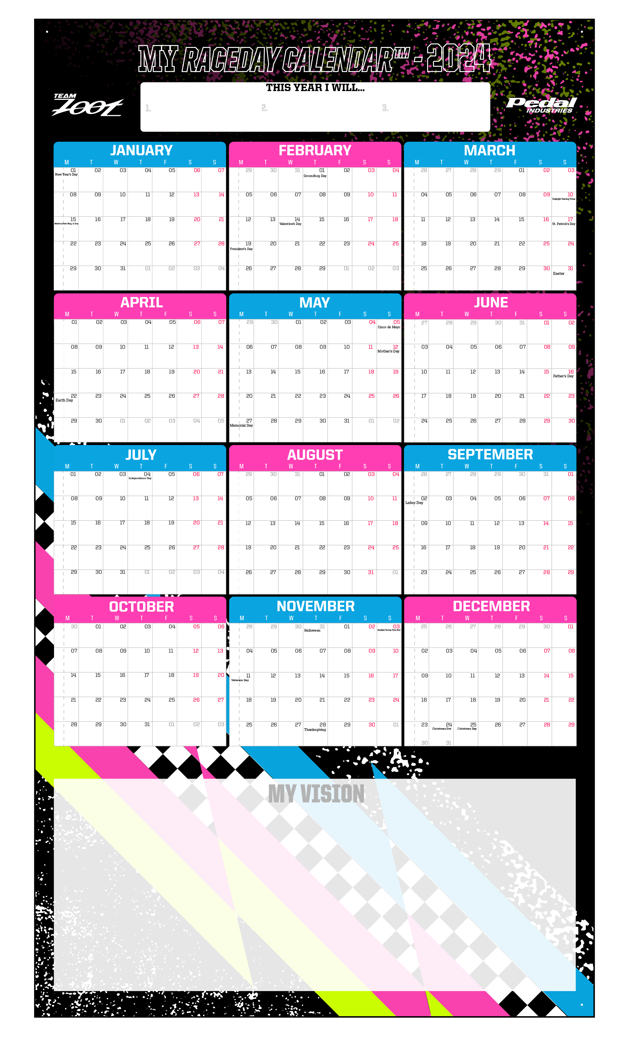 Team Zoot 2024 GIANT MY RACEDAY CALENDAR – PEDAL Industries