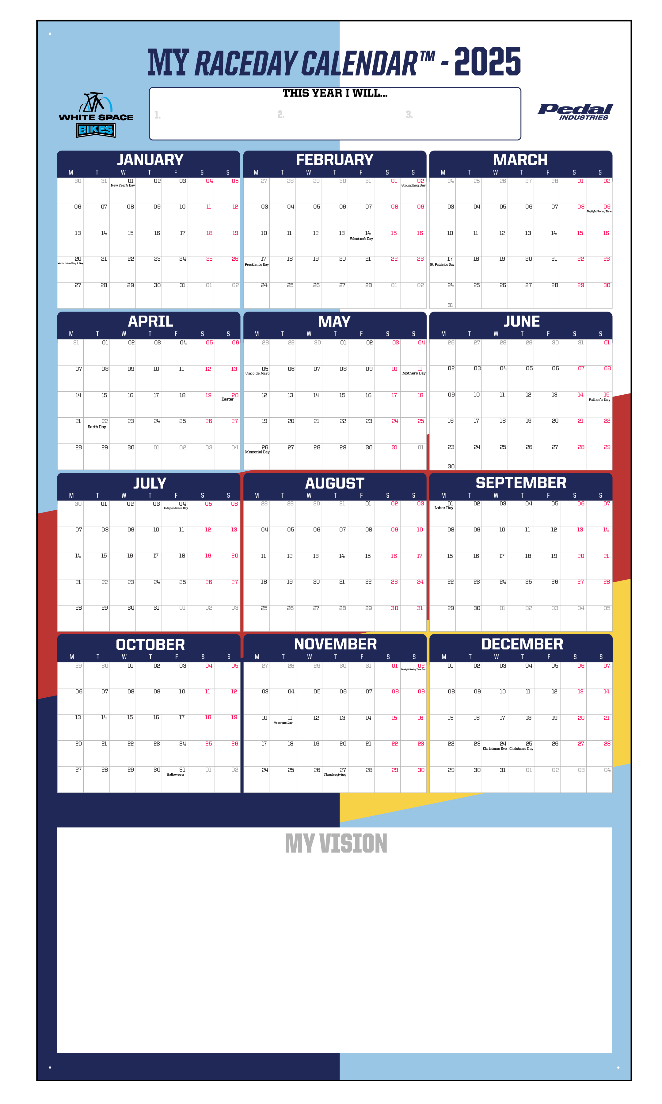 White Space Bikes 2025 GIANT MY RACEDAY CALENDAR – PEDAL Industries